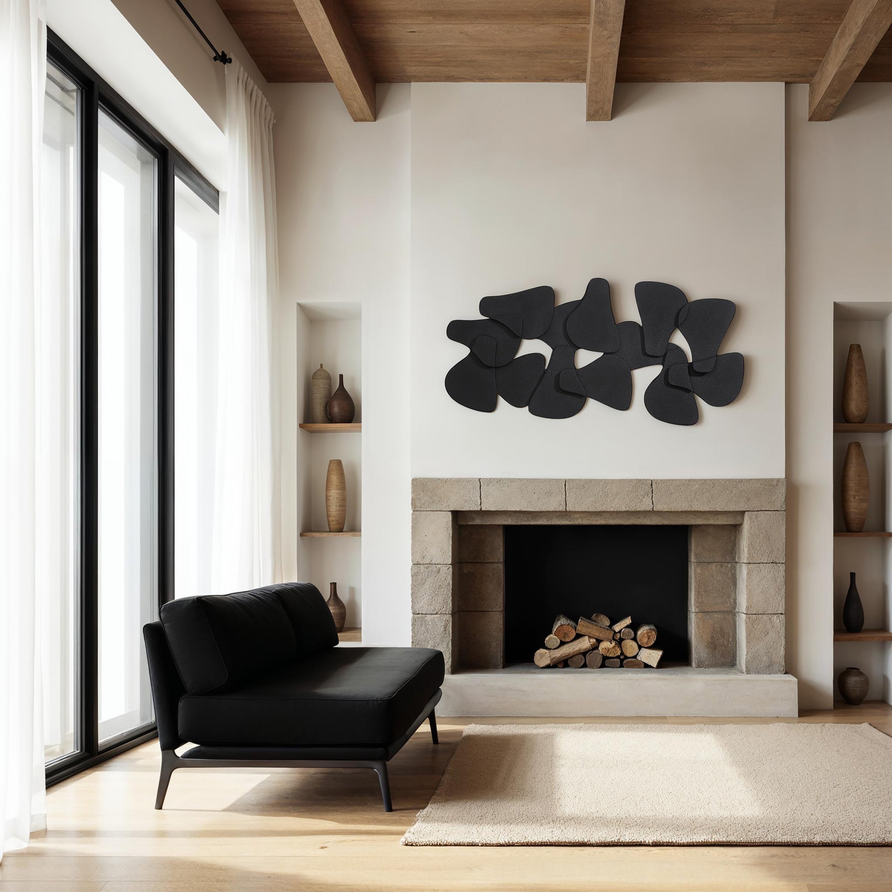 Renwil Scorpio 65" Wide Wall Decor - Te xture Matte Black – Haum.com